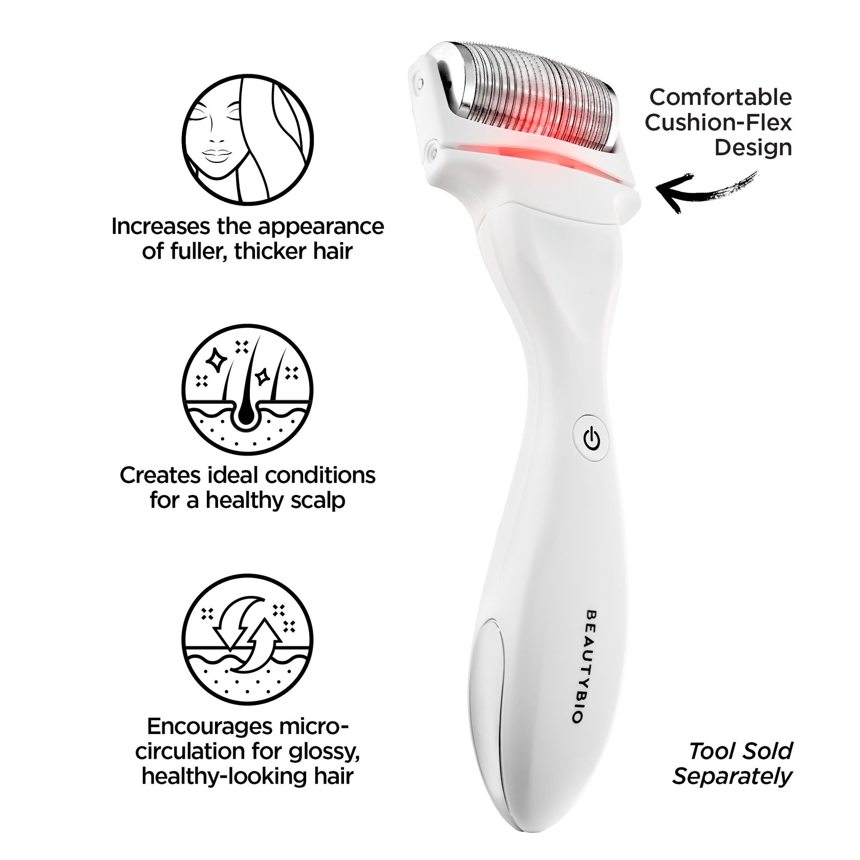 BeautyBio GloPRO® SCALP Attachment | Hair Stimulator Roller